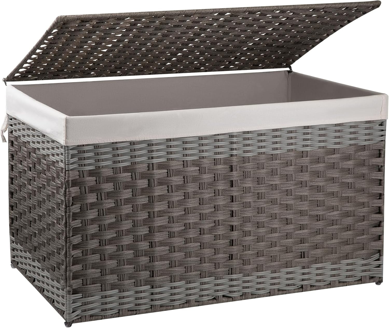 Extra Large Storage Basket with Lid, 42.3 Gallon (160L) Blanket Basket ...