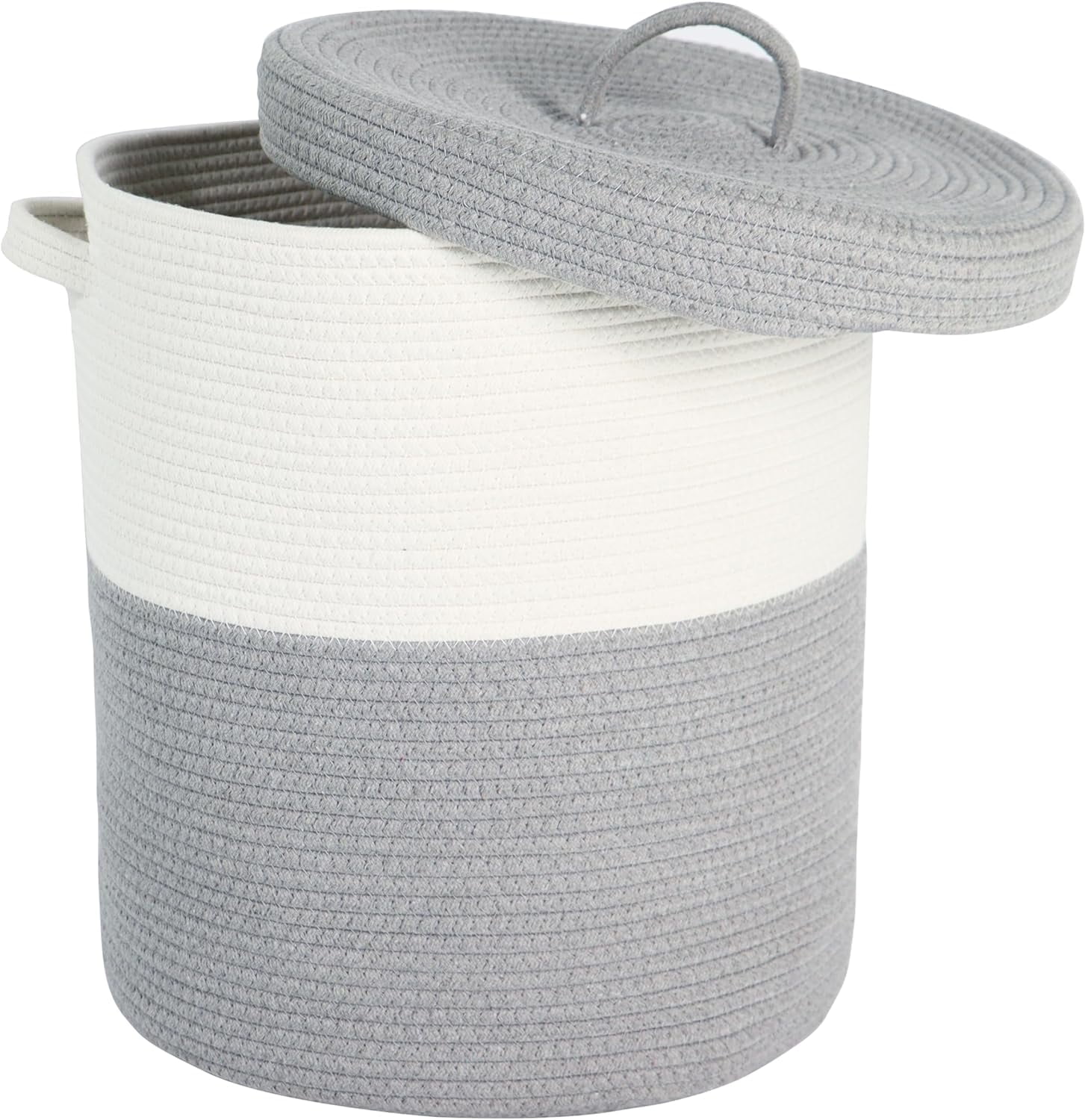 Extra Large Storage Basket with Lid 60L, 16"Wx18"H Woven Laundry Basket ...