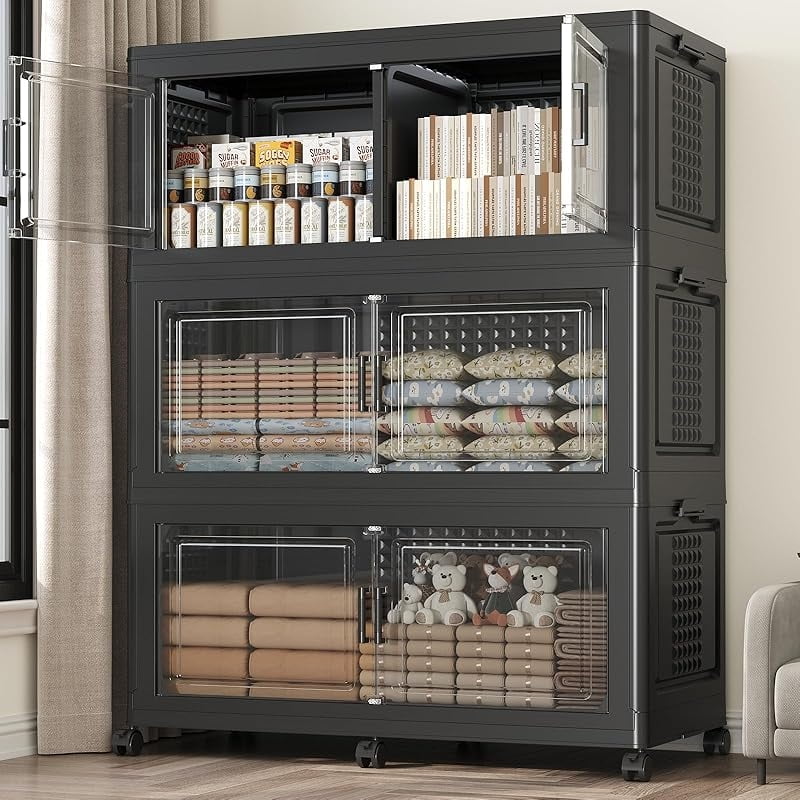 Extra Large Storage Bins with Lid, 480Qt Stackable Closet Organizers ...