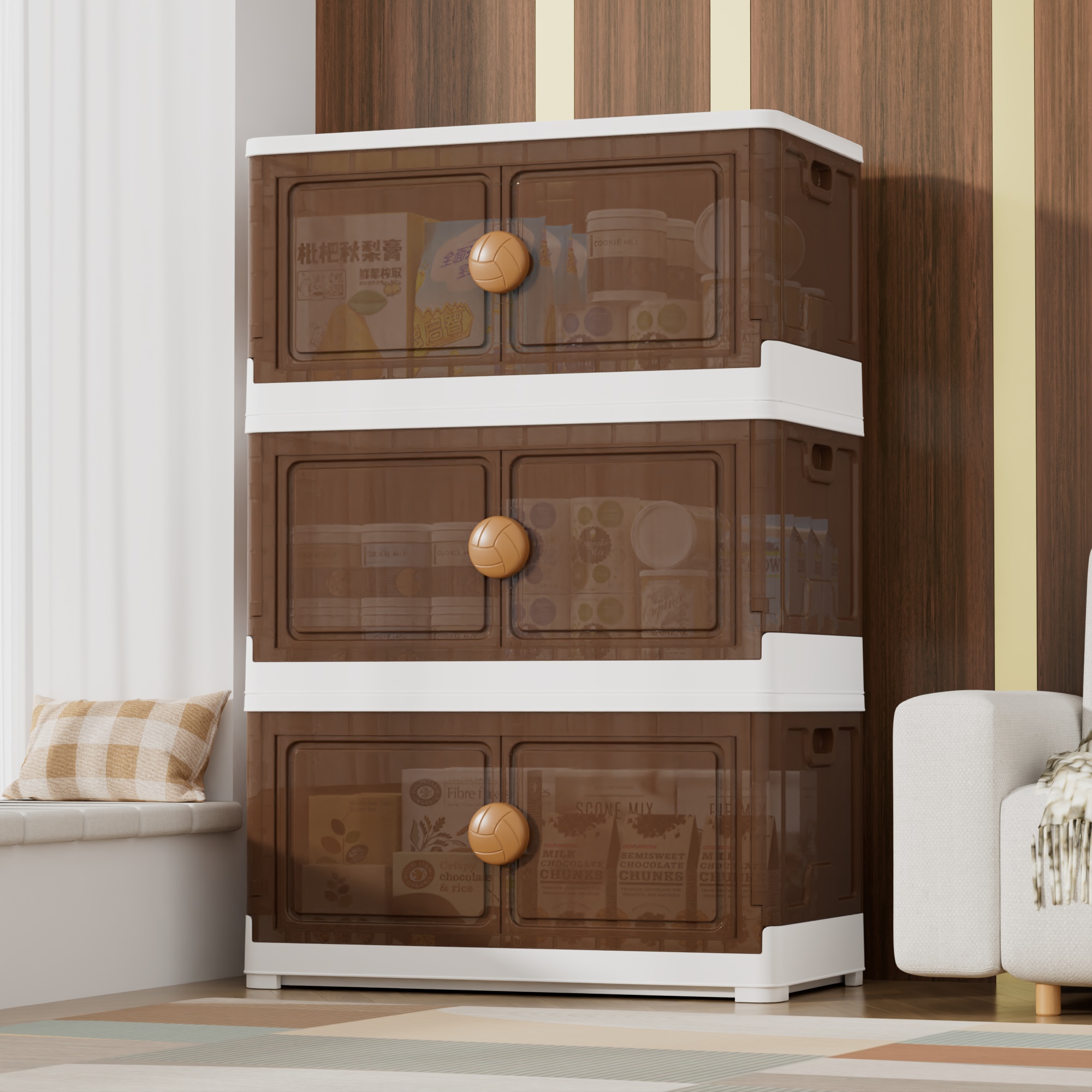 Nazhura Plastic Storage Bin, Black Stackable and Nestable Storage Boxes ...