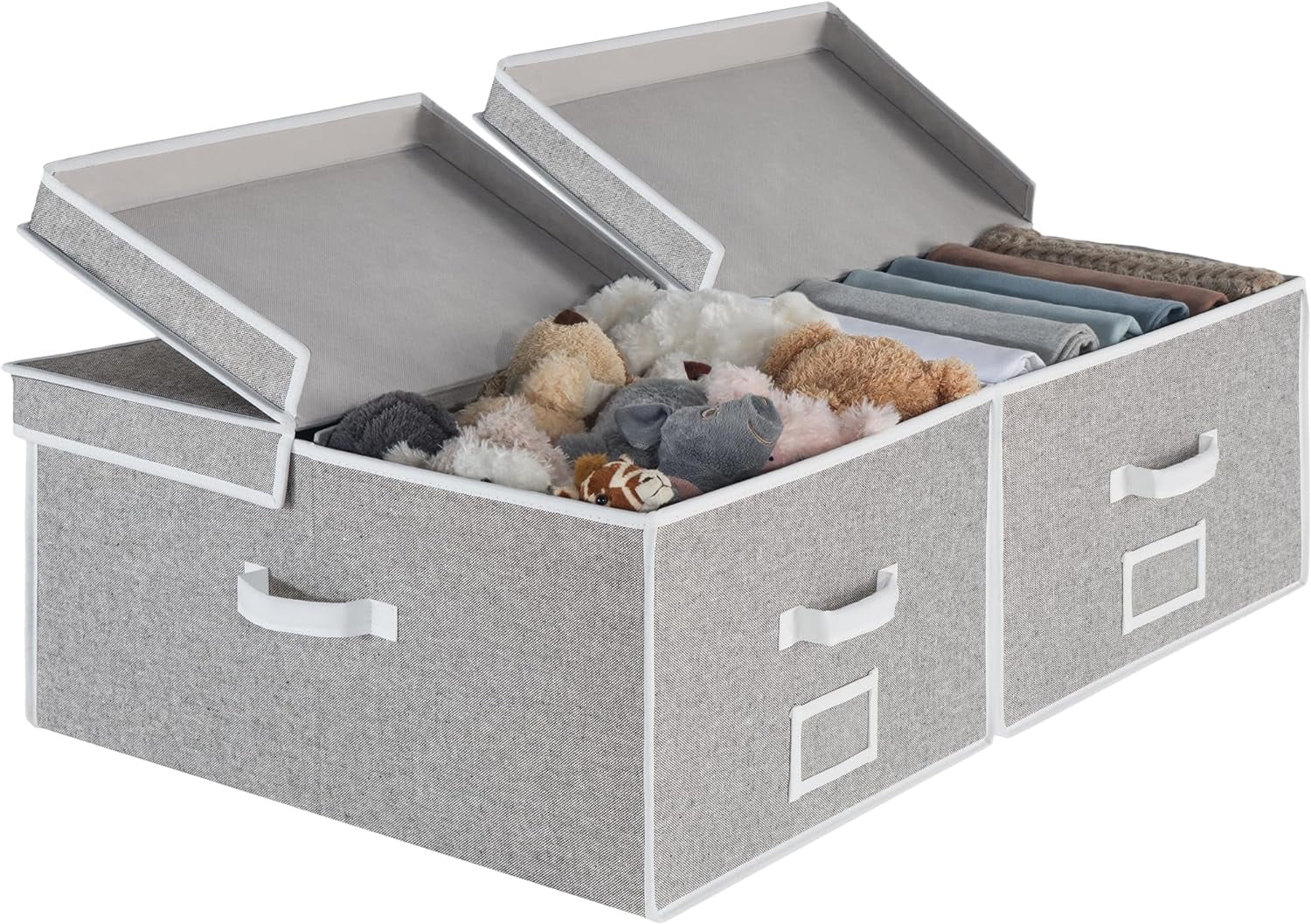 Extra Large Storage Bins with Lids, 55L Decorative Storage Bins with ...