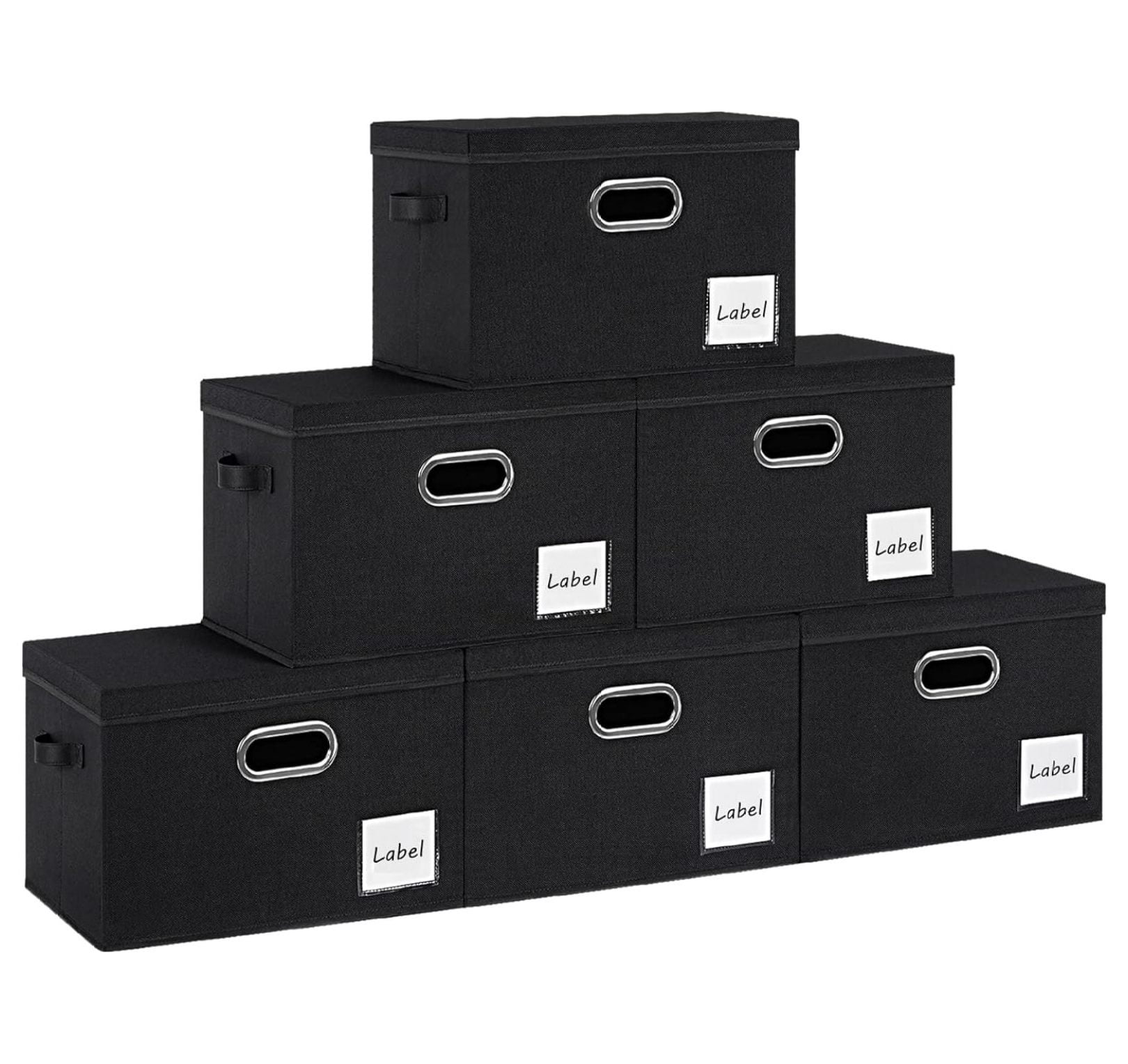 Extra Large Storage Bins with Lids 6 Pack, Foldable Linen Fabric ...