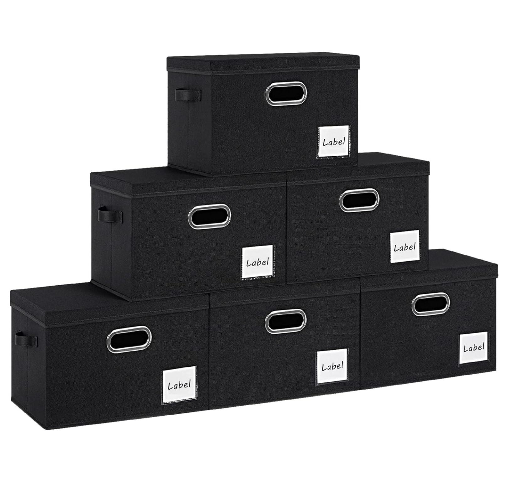 Extra Large Storage Bins with Lids 6 Pack, Foldable Linen Fabric ...