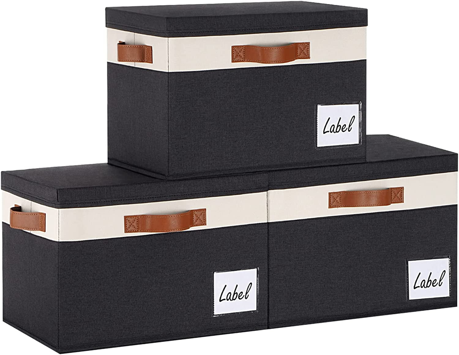 Extra Large Storage Bins with Lids, Foldable Fabric Storage Baskets ...
