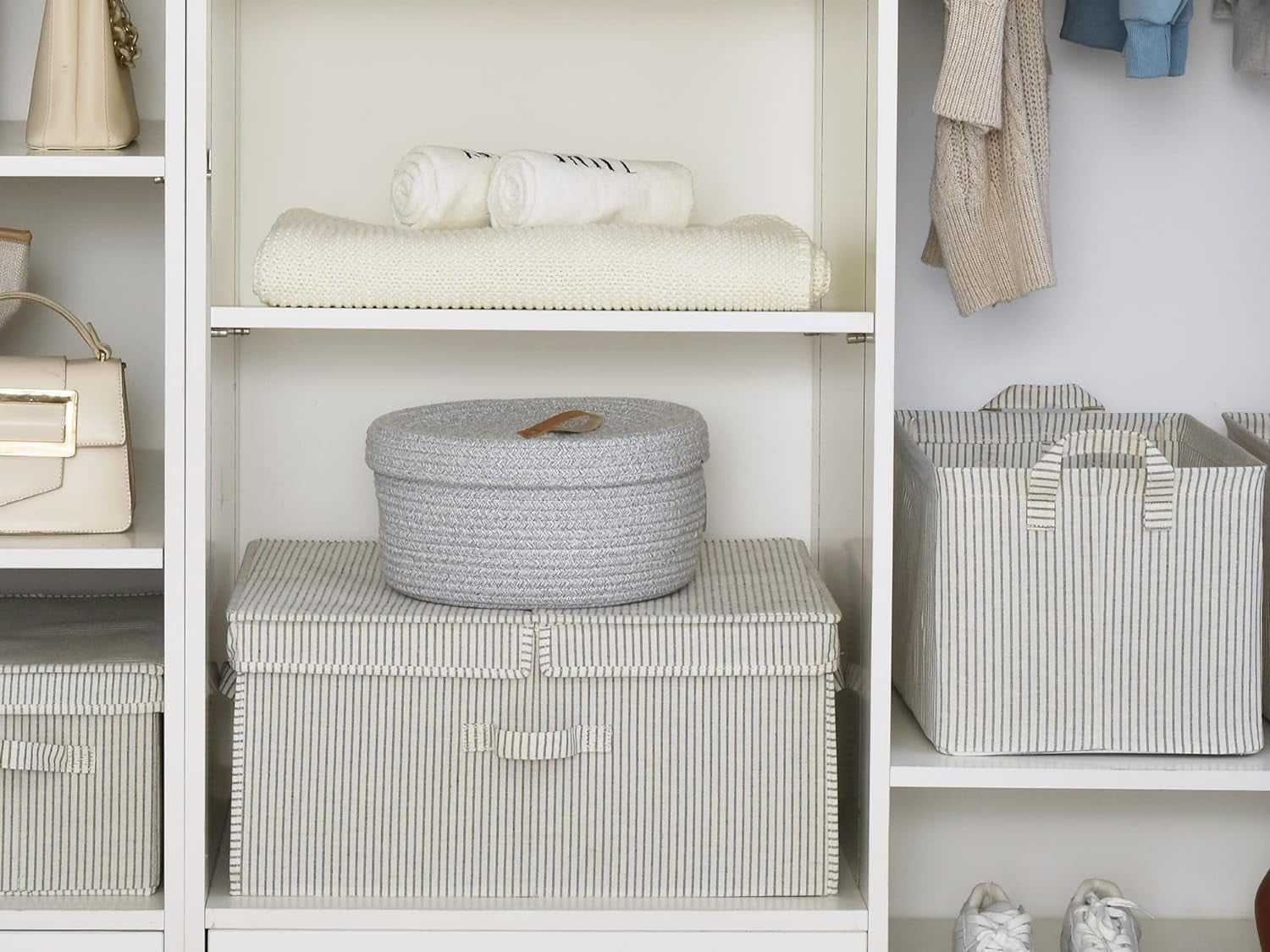 Extra Large Storage Bins with Lids, 55L Decorative Organizer with ...