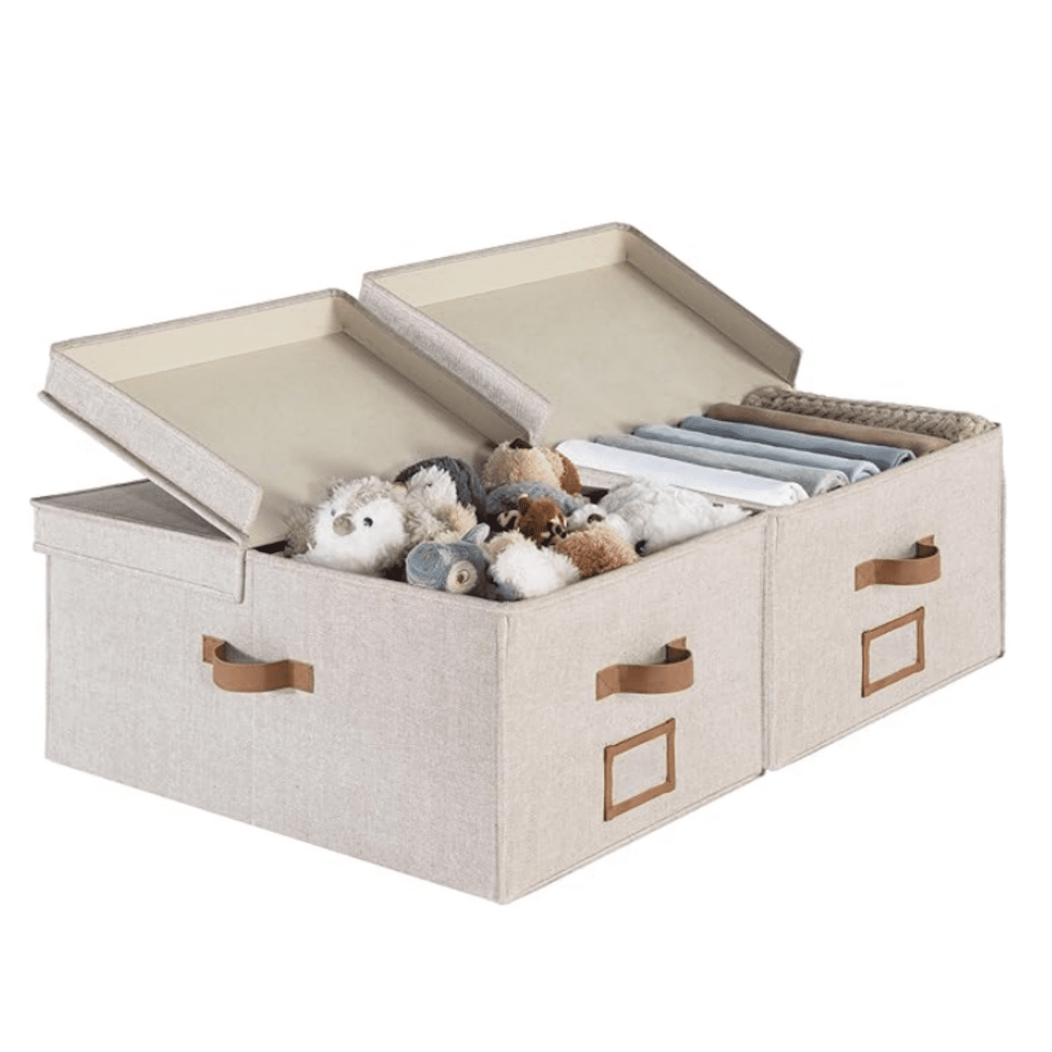 Extra Large Storage Bins with Lids, 55L Decorative Organizer with ...