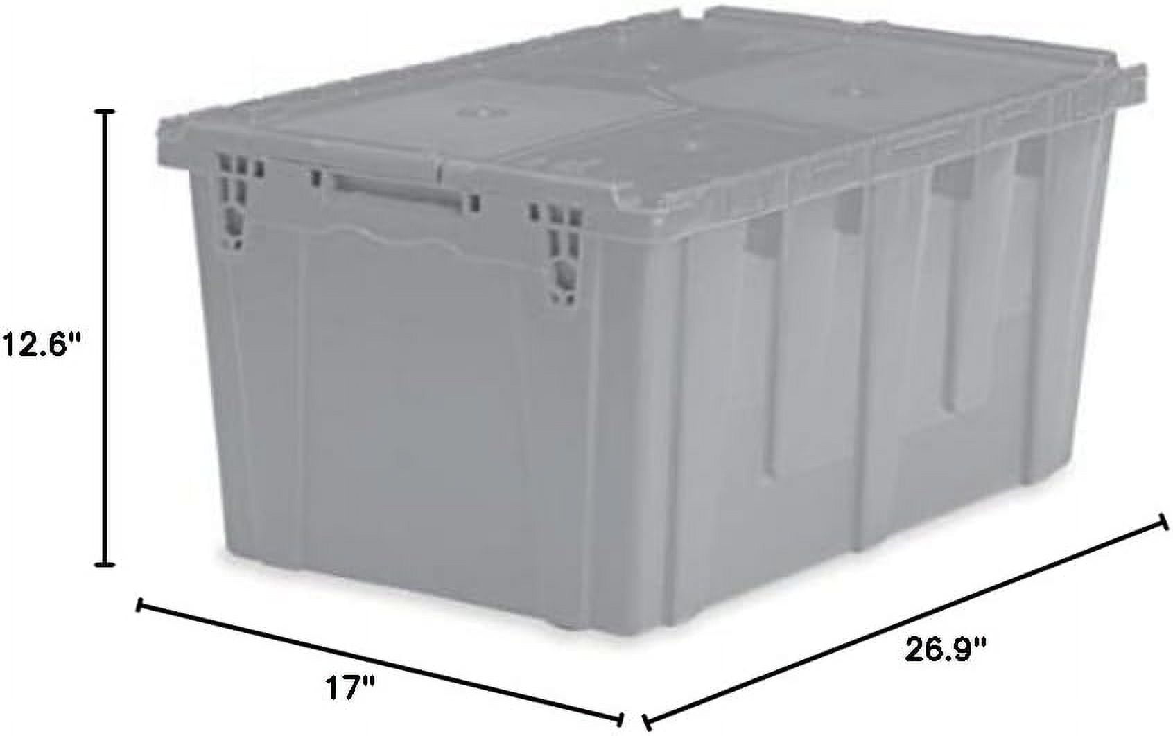 Extra Large Storage Tote with Lid 26.9" L x 17" W x 12.6" H - Gray ...