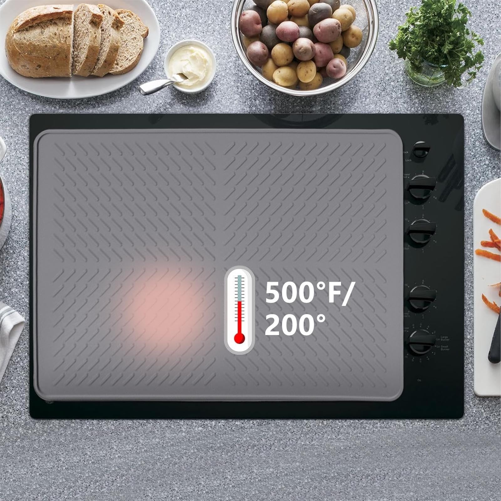 Extra Large Stove Cover Mat 28x20 Inches Heat Resistant Up to 446F Non ...