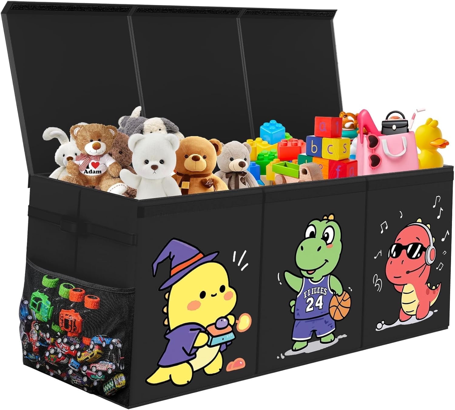 Extra Large Sturdy Toy Box, 40" x 16" x 14" Collapsible Clothes Toy ...