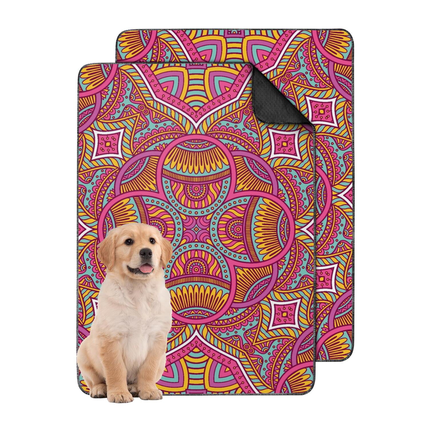 Extra Large Stylish Dog Pee Pads, 24"x35" Mandala Design Washable Mat ...