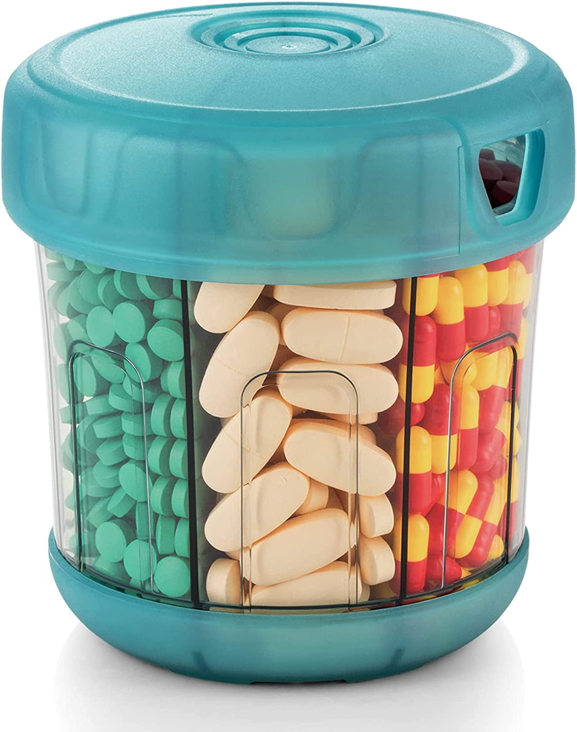Extra Large Supplement Organizer with XL 7 Large Compartments, TPU Soft ...