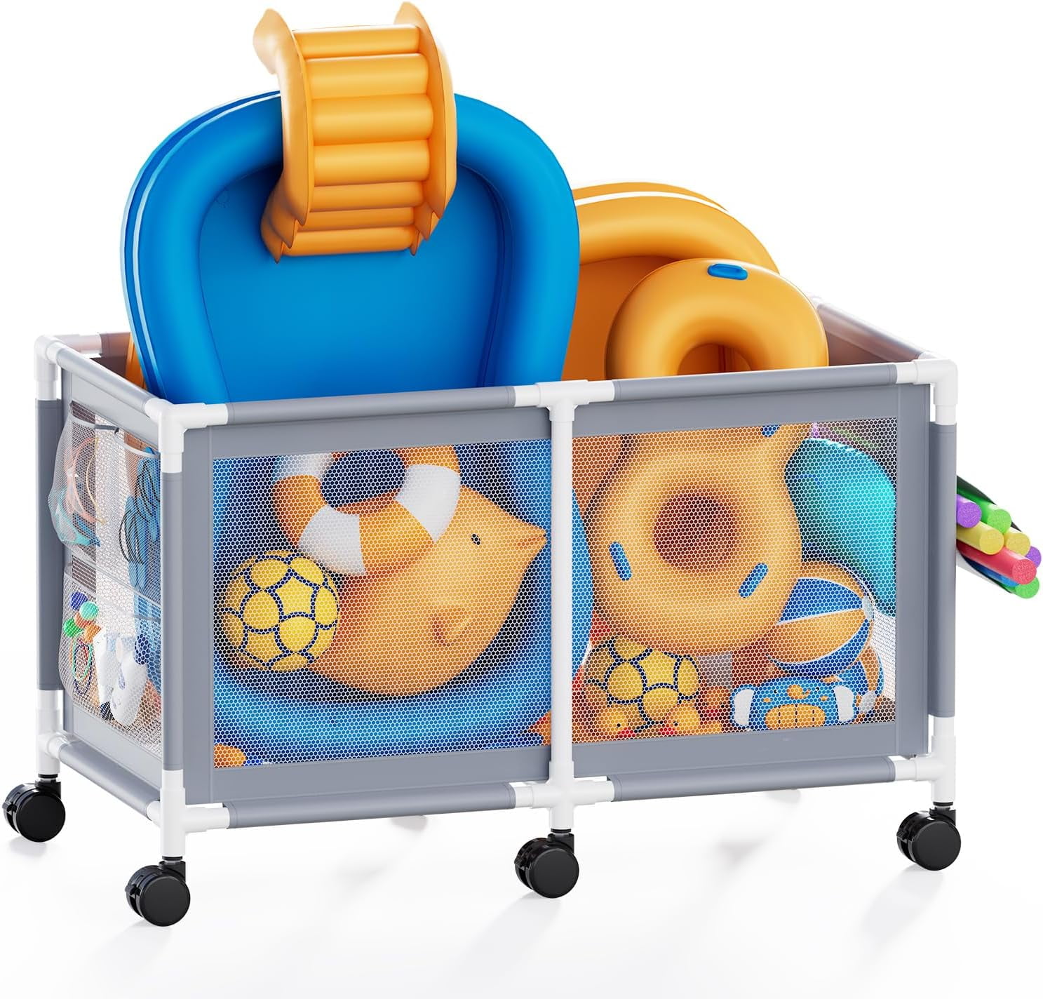 Extra Large Swimming Pool Storage Organizer Upgraded 280-Gallon Rolling ...