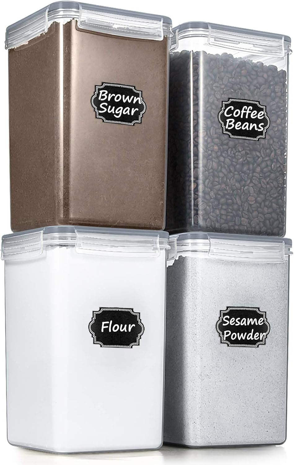 Extra Large Tall Airtight Food Storage Containers 6.5L/ 5.9QT, BPA Free ...