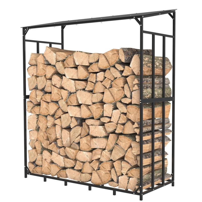 Extra Large Tall Outdoor Firewood Rack with Cover Heavy Duty Square ...