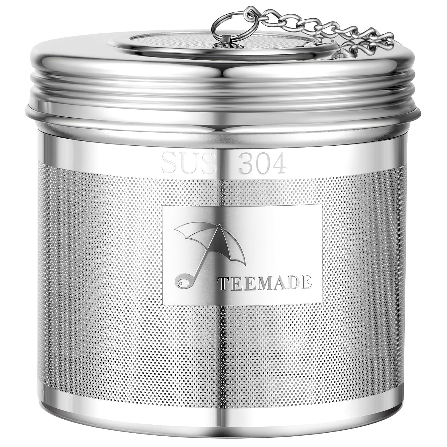 Extra Large Tea Infuser -304 Stainless Steel with Threaded Lid & Chain ...