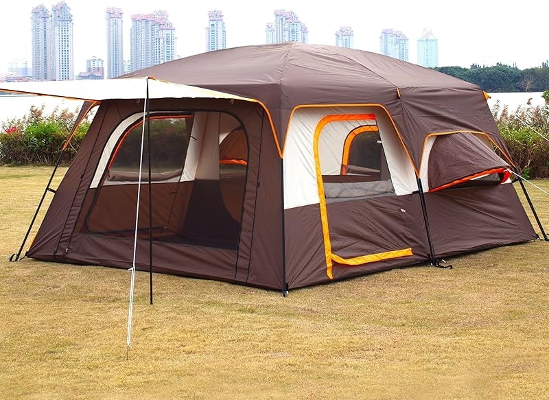 Extra Large Tent 10-12-14 Person(Style-B),Family Cabin Tents,2 Rooms,3 ...