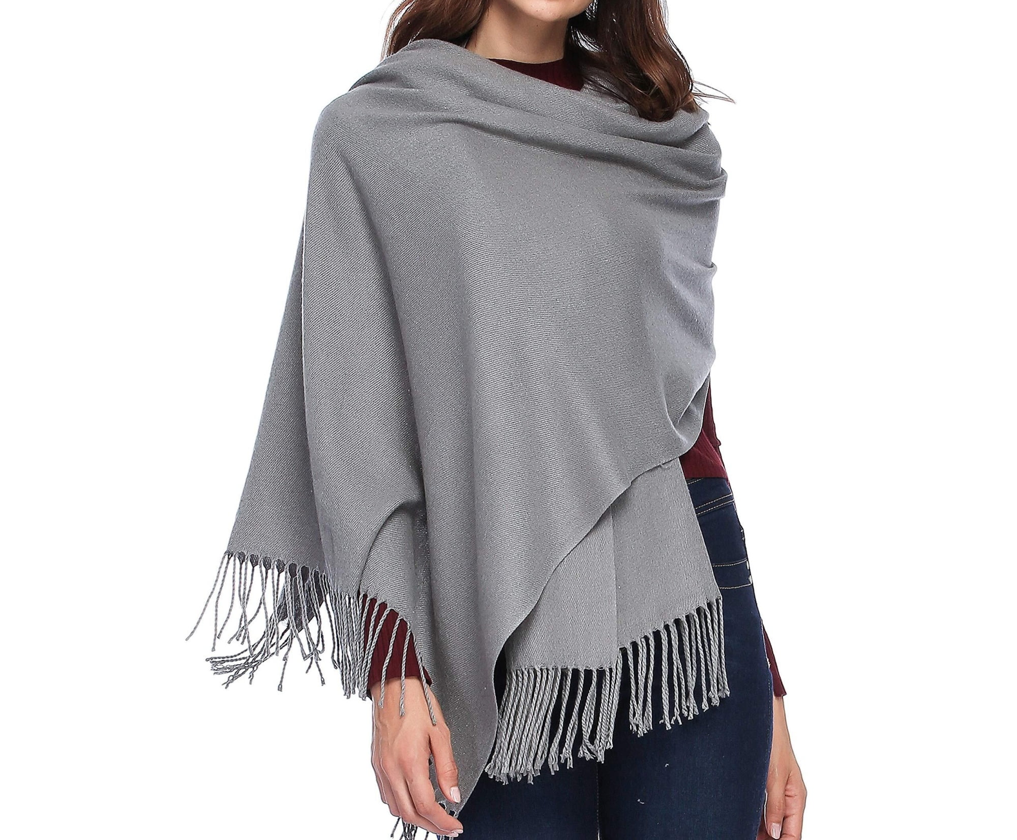 Extra Large Thick Pashmina Shawl Wraps - Imitation Wool Soft Winter ...