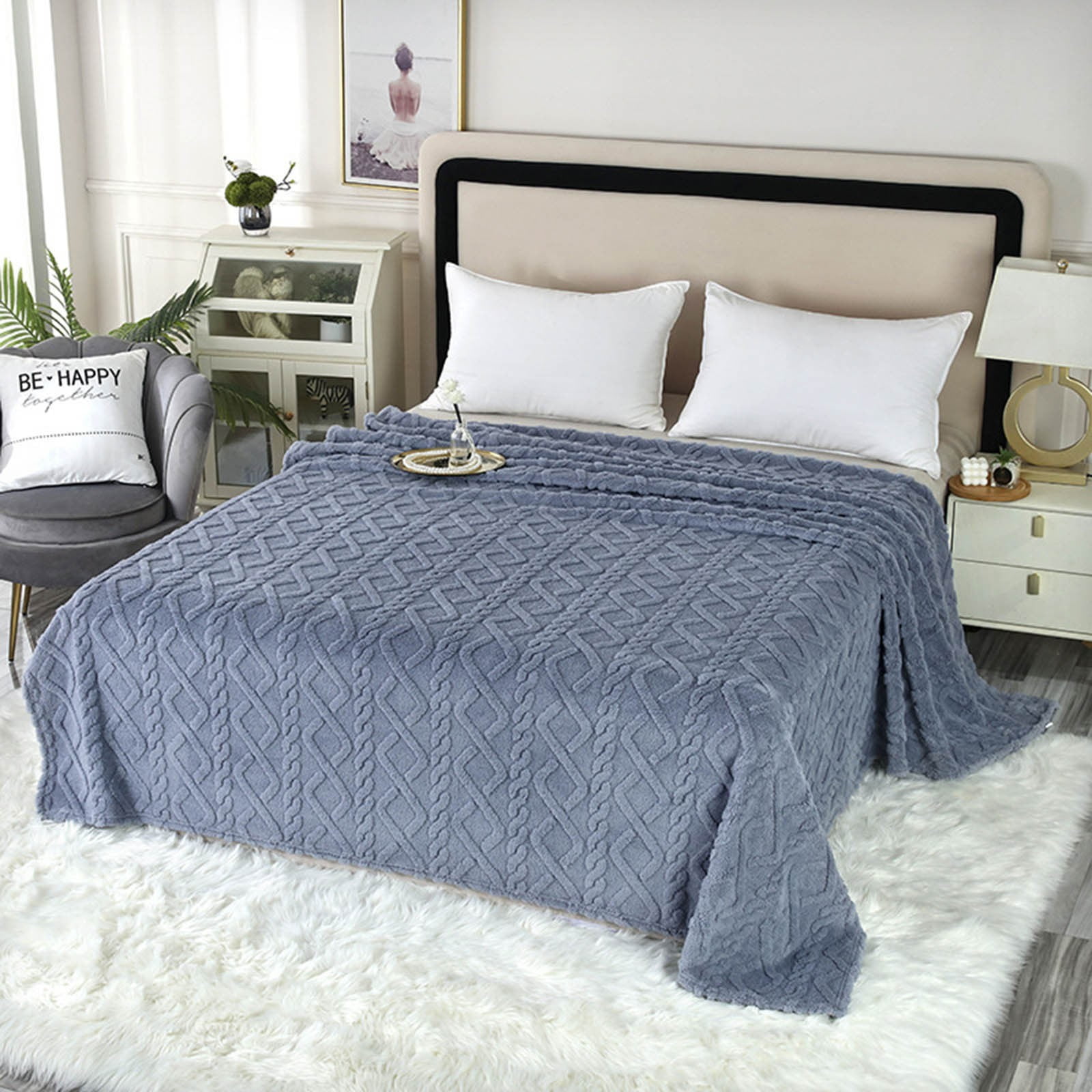 Extra Large Throw Blanket for Couch Home Office Hotel 100% Cotton Super ...