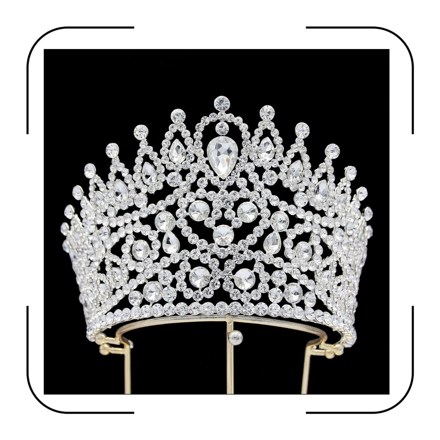 Extra Large Tiaras 5" Tall Pageant BSL1 Crowns Oversized Women Clear ...