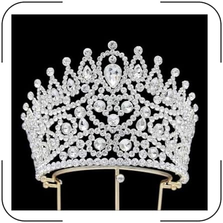 Extra Large Tiaras Tall Pageant Crowns for Women Clear Austrian Crystal ...