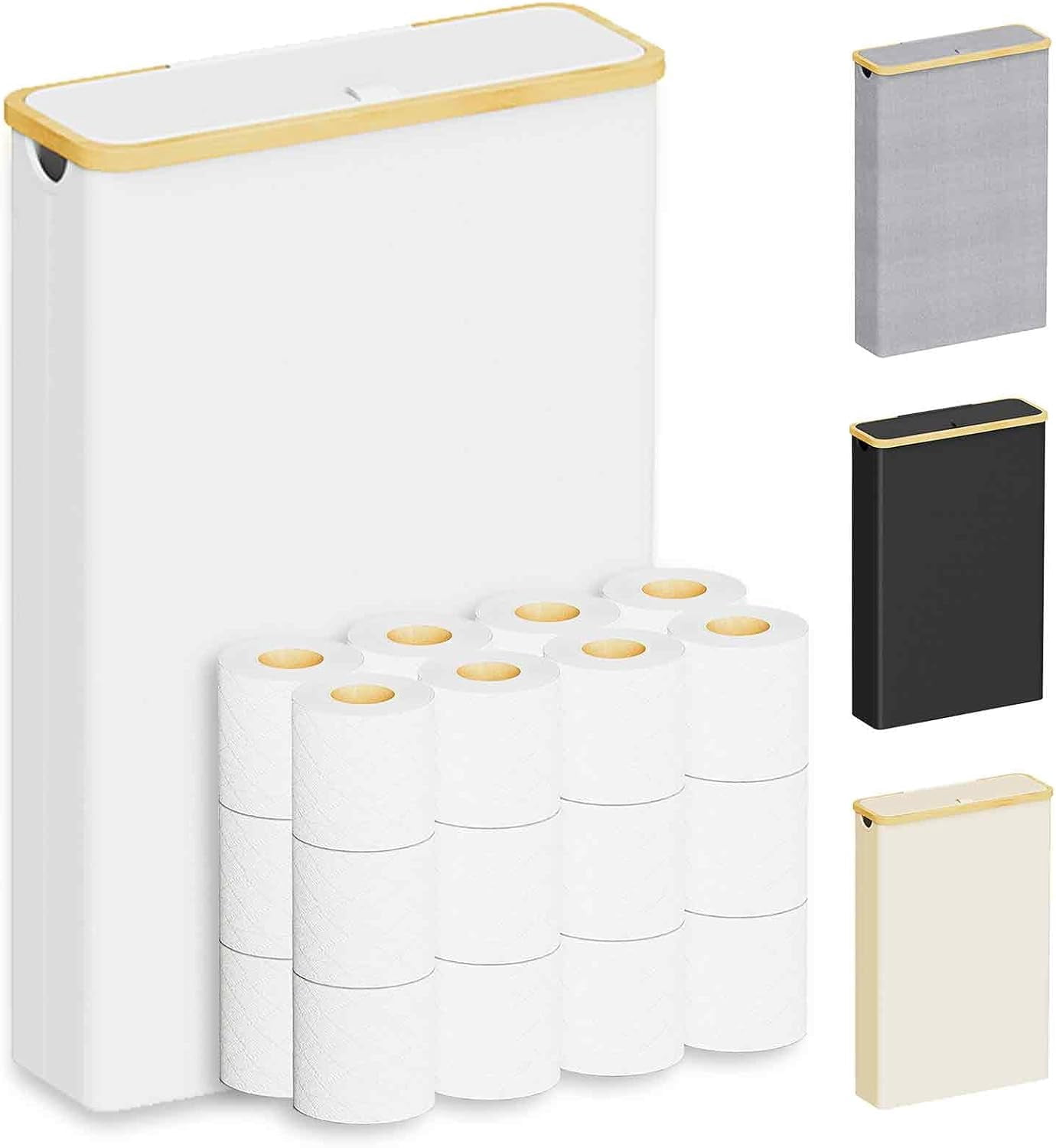 Extra Large Toilet Paper Storage with Lid, Hold up to 24 Regular Rolls ...