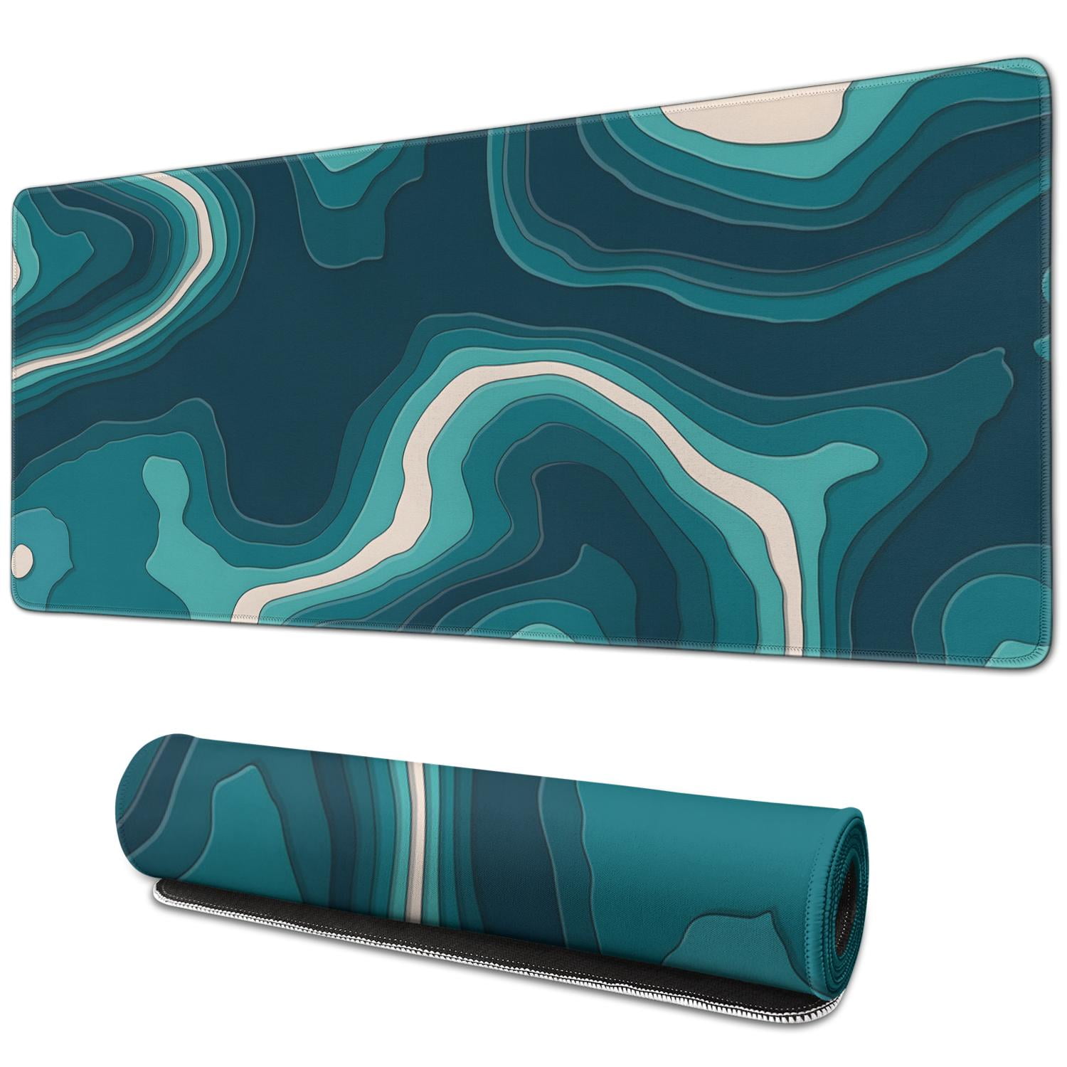 Extra Large Topographic Patterned Desk Mouse Pad - Non-Slip Rubber Base ...