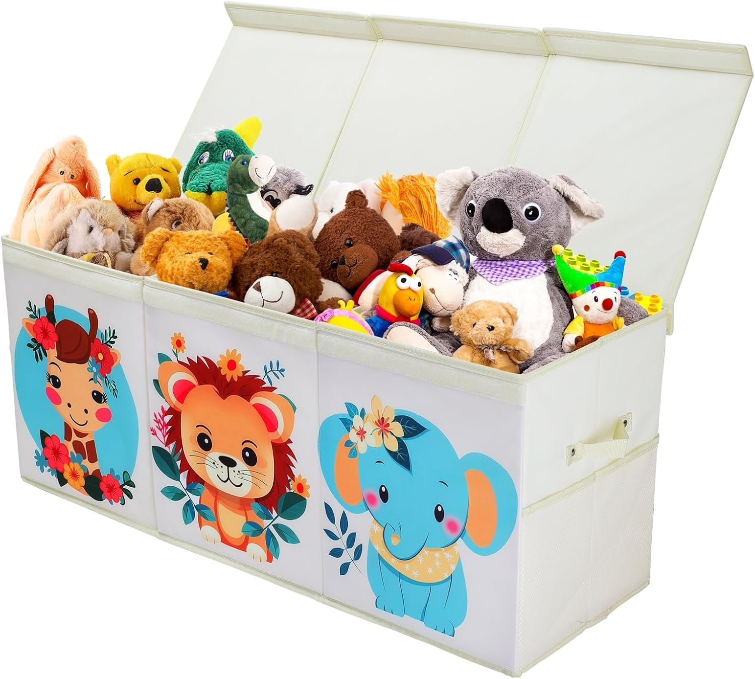 Extra Large Toy Box Chest with Flip Lid for Kids, Collapsible Oxford ...