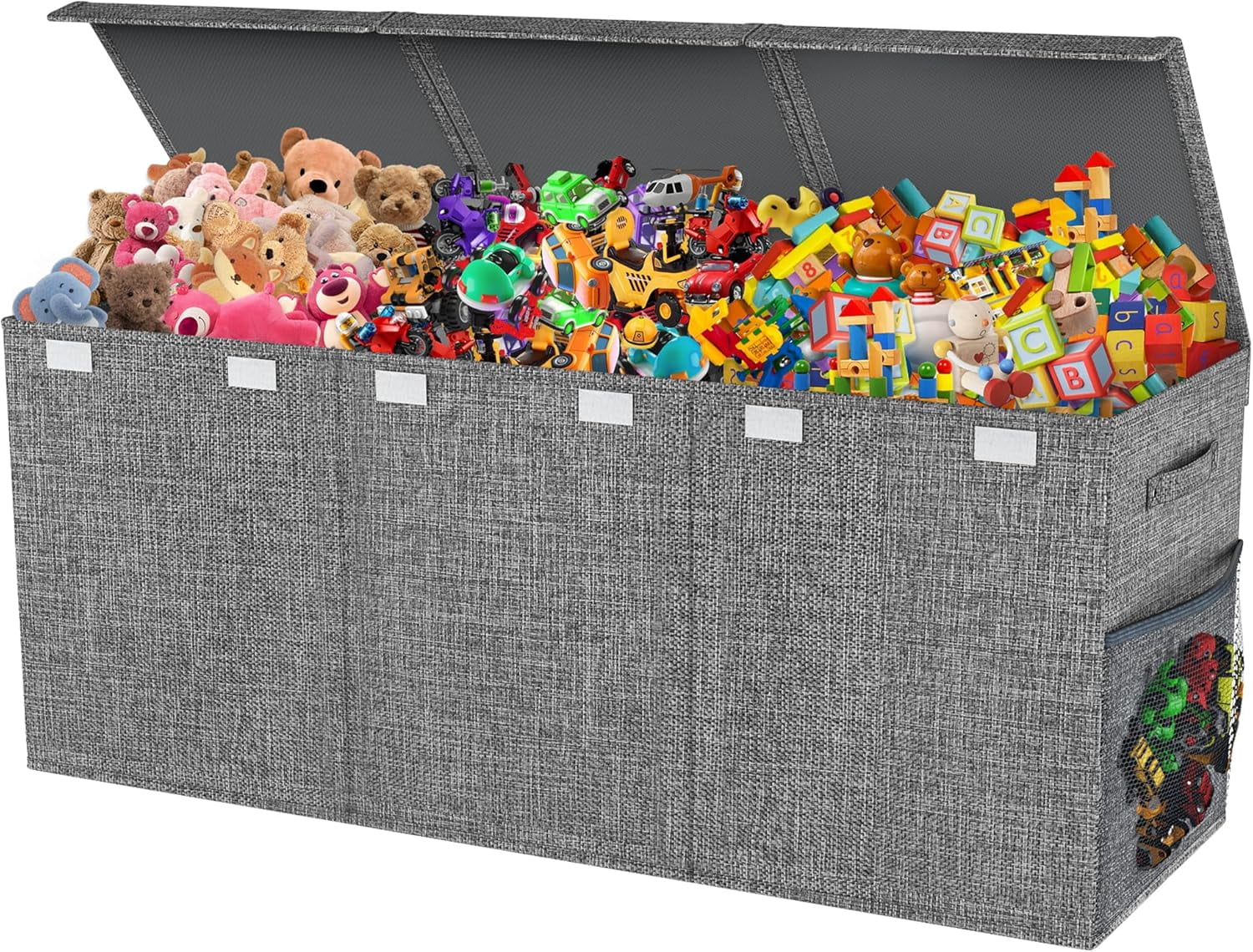 Extra Large Toy Box Chest with Lids, Collapsible Sturdy Kids Toy ...