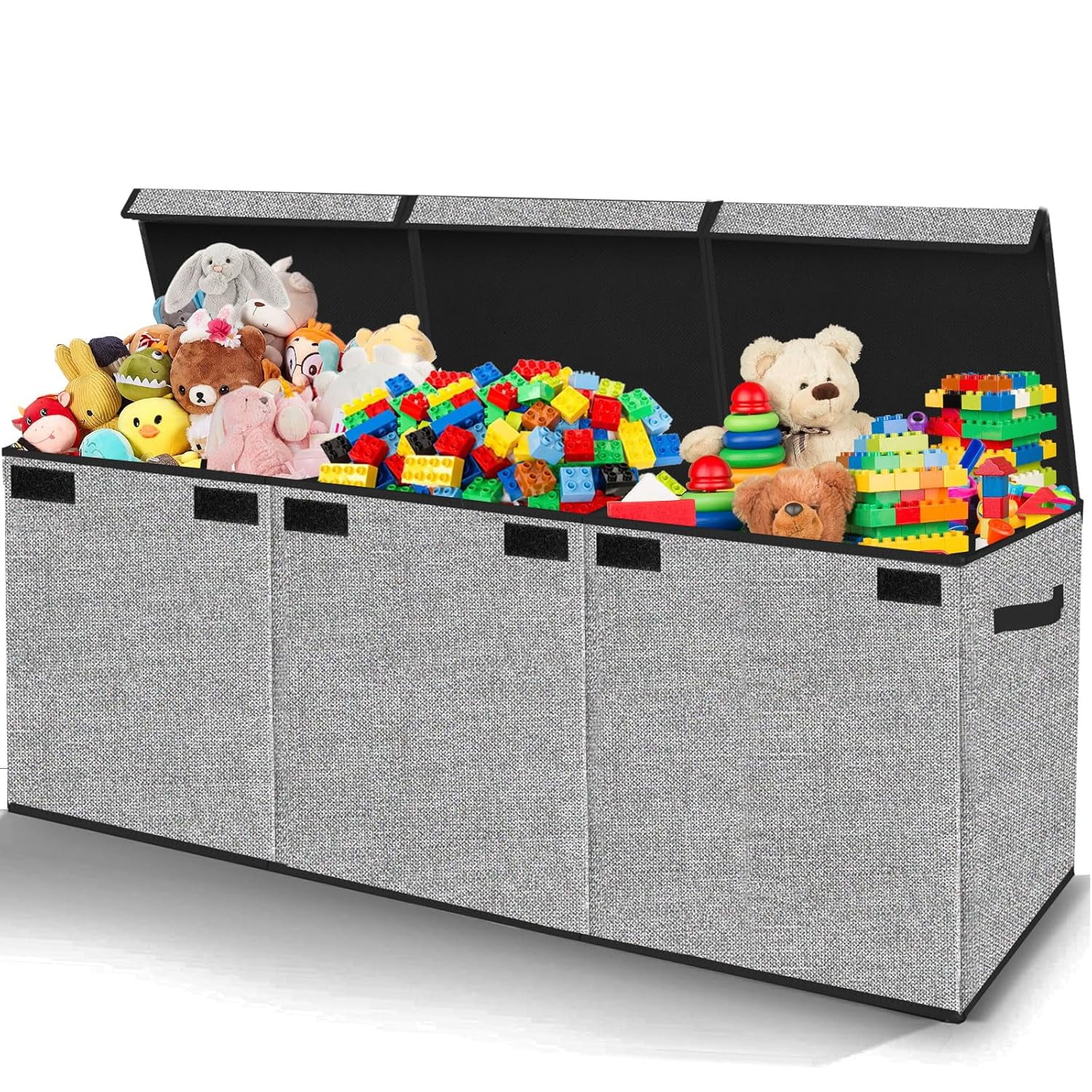 Extra Large Toy Box Chest with Lid, Collapsible Kids Toy Chest Boxes ...