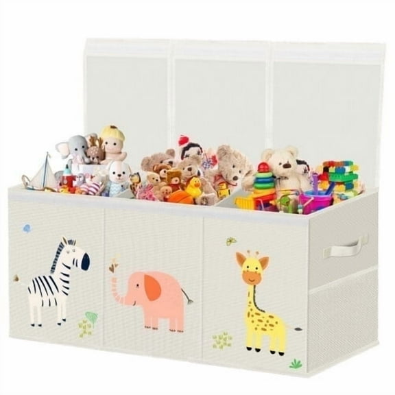 Extra Large Toy Box, Collapsible Sturdy Toy Storage Organizer with Lids ...