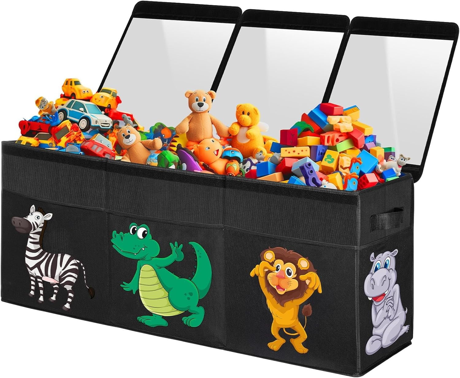 Extra Large Toy Box, Collapsible Sturdy Toy Storage Organizer with Lids, Dinosaur Storage Box ...