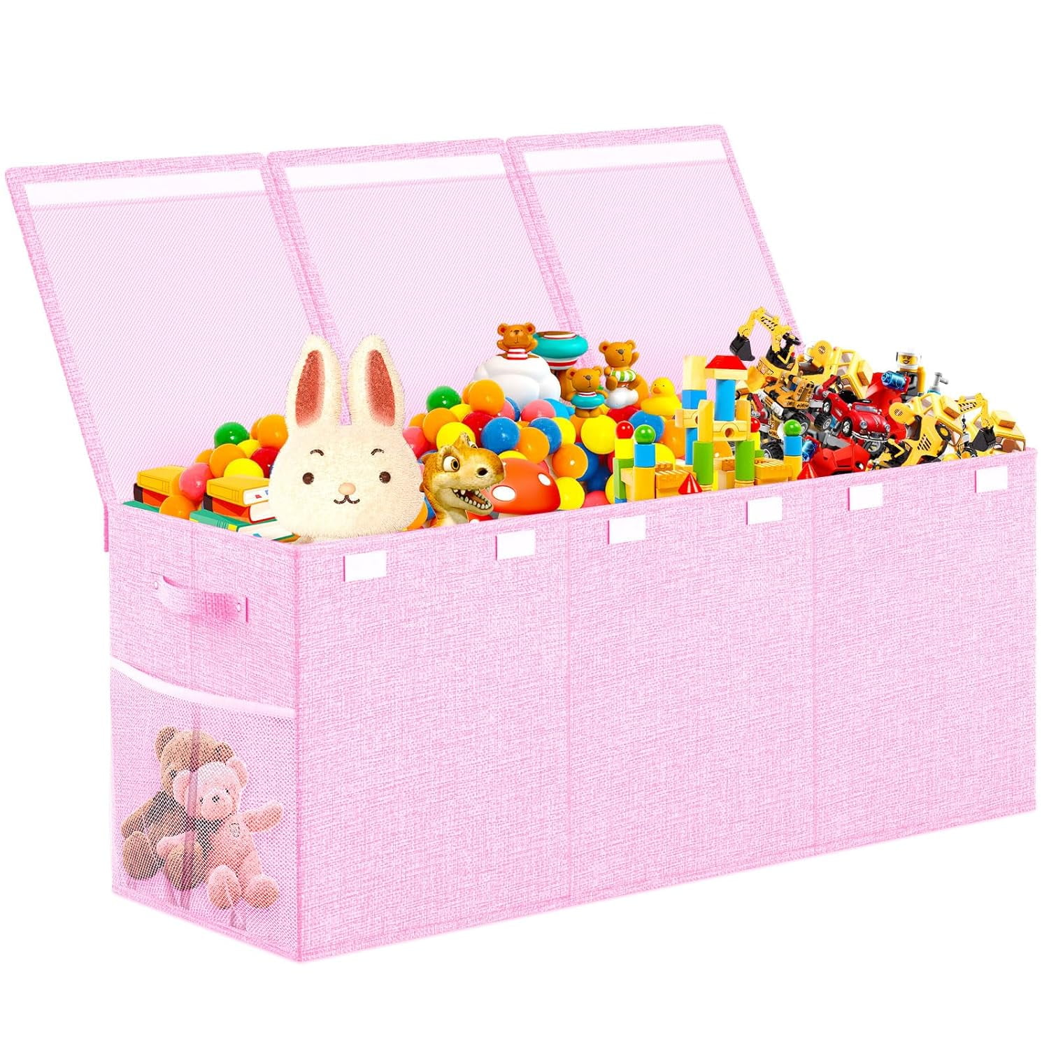 Extra Large Toy Box Toddlers Chest with Lids, Collapsible Sturdy Toy Storage Organizer, Kids Bin ...