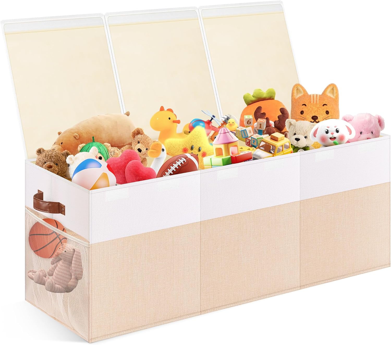 Extra Large Toy Storage Box with Lid, Collapsible Sturdy Toys Chest ...