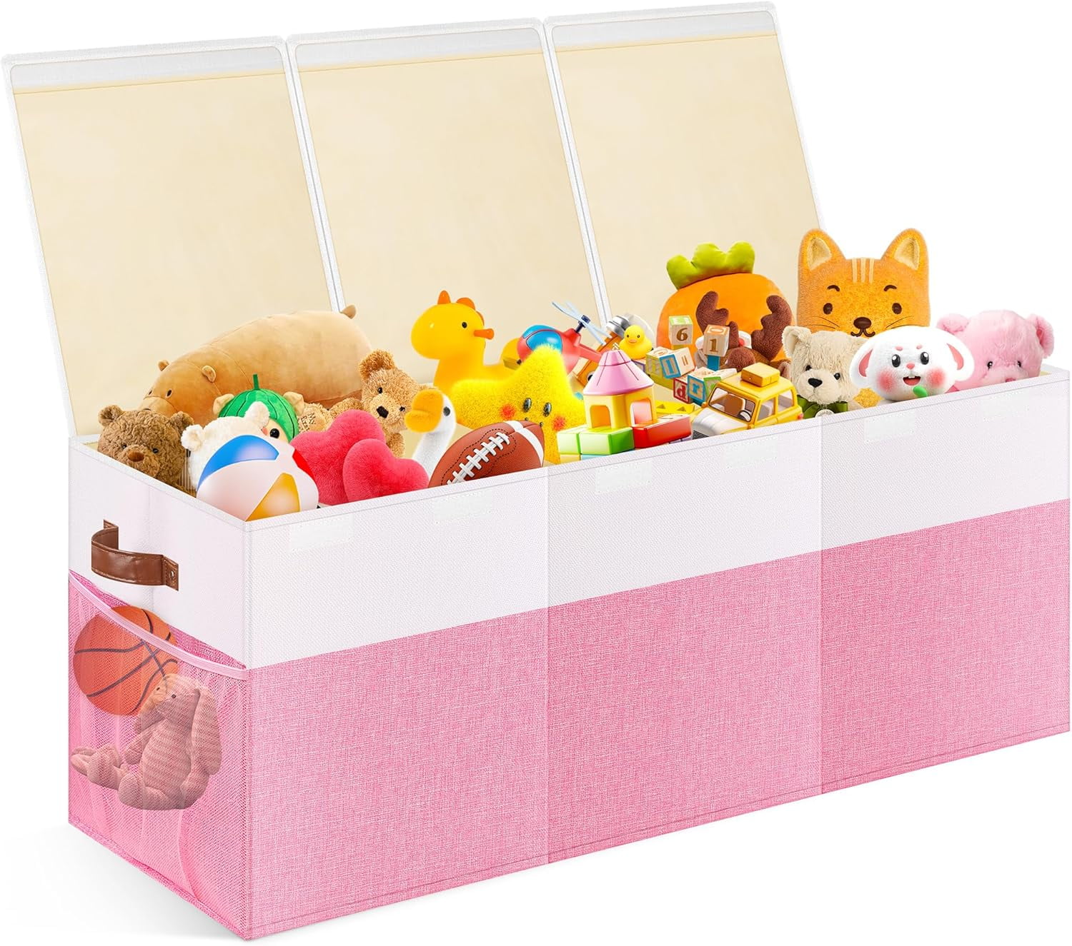 Extra Large Toy Storage Box with Lid, Collapsible Sturdy Toys Chest ...