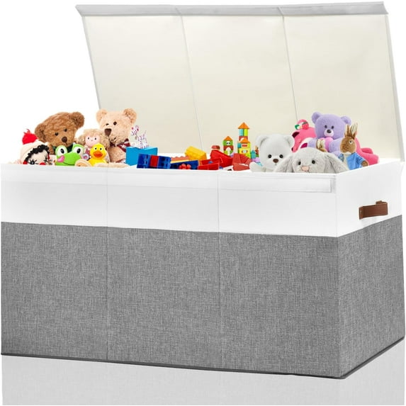 Extra Large Toy Storage Box with Lid, Sturdy Toys Storage Chest Bin ...