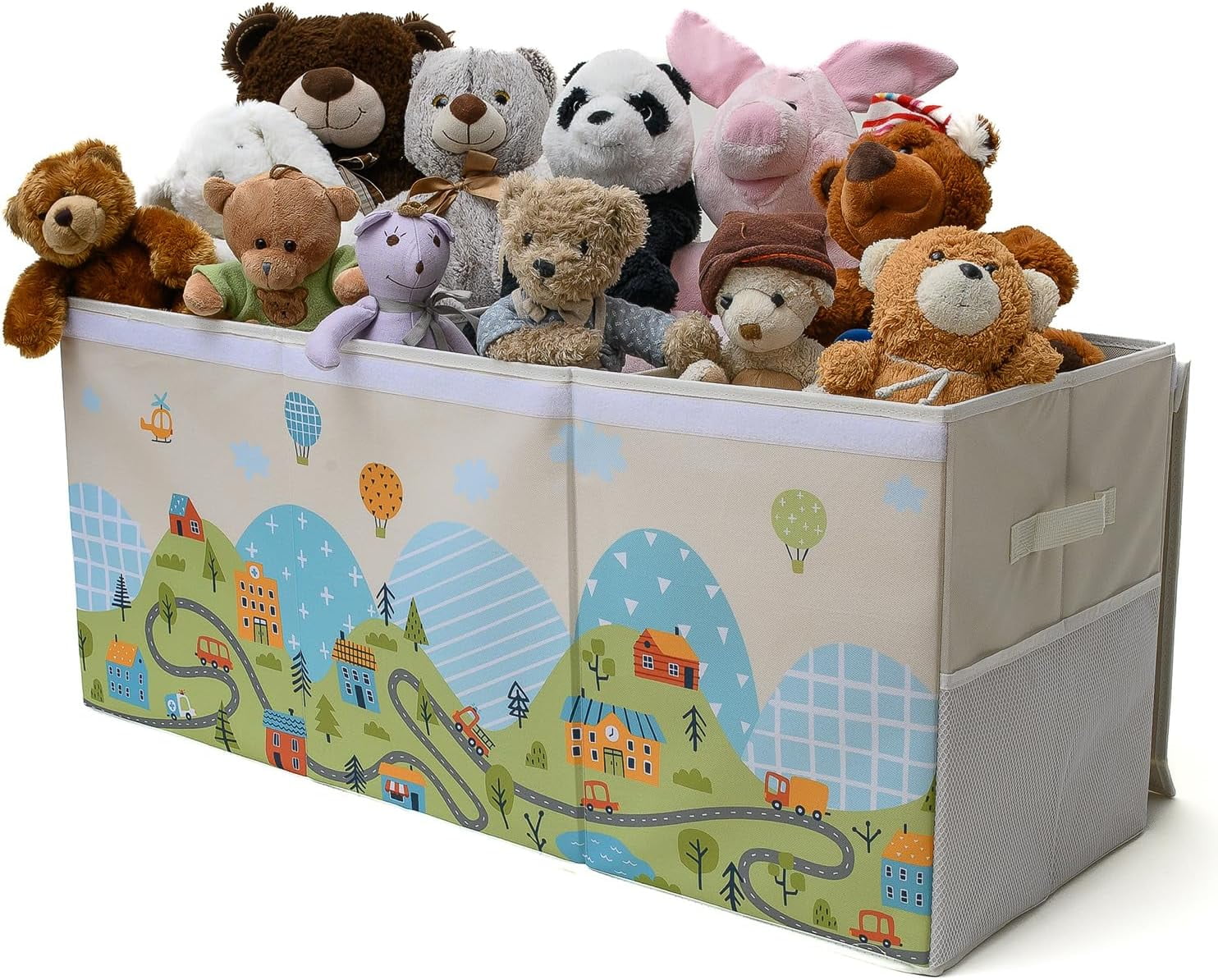 Extra Large Toy Storage Box with Lid - Sturdy, Foldable Toy Box Storage ...