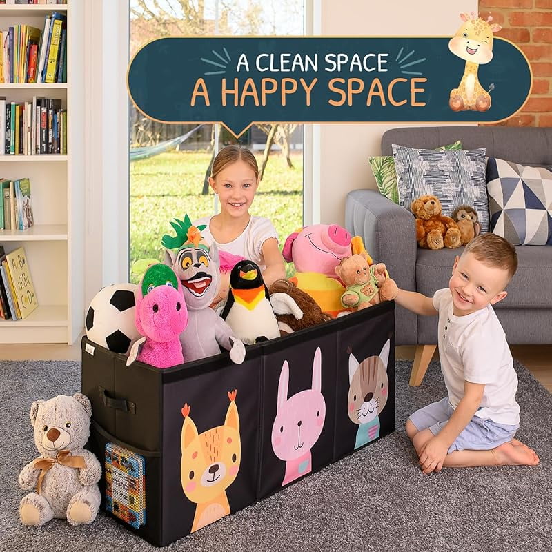 Extra Large Toy Storage Organizer with Lid - Sturdy, Collapsible Toy ...