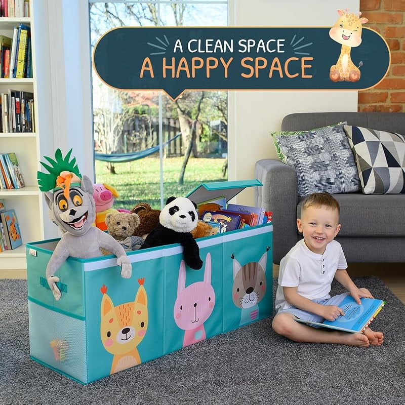 Extra Large Toy Storage Organizer with Lid - Sturdy, Collapsible Toy ...