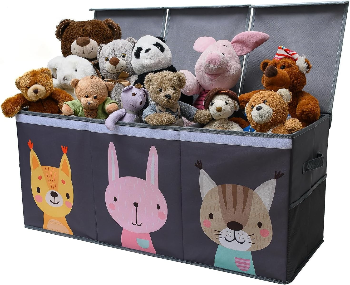 Extra Large Toy Storage Organizer with Lid - Sturdy, Collapsible Toy Chest Storage Box Design ...