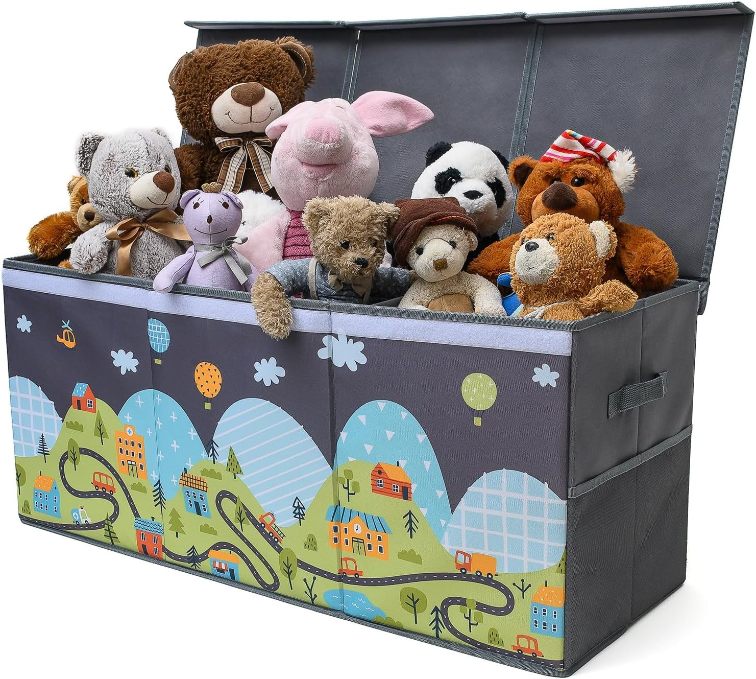 Extra Large Toy Storage Organizer with Lid - Sturdy, Collapsible Toy ...