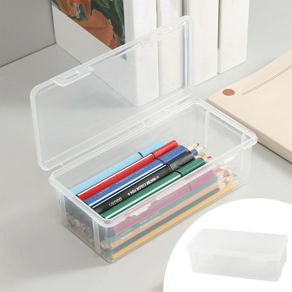 Extra Large Translucent Stackable Plastic Pencil Box with Secure Lid ...