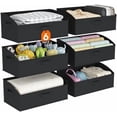Extra Large Trapezoid Closet Storage Bins for Shelf, 6 Packs Non-woven Closet Organizer Baskets ...