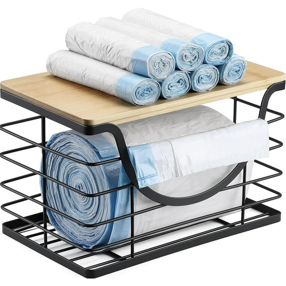 Extra Large Trash Bag Holder Under Sink Stackable Kitchen Storage with ...