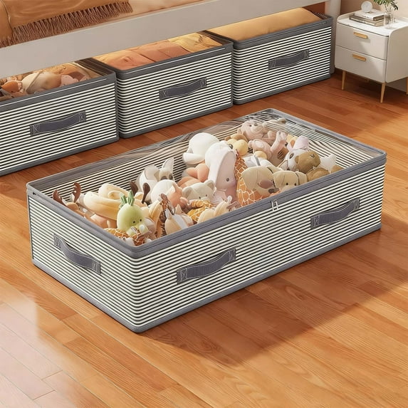 Extra Large Under Bed Storage Bag - Moistureproof Foldable Organizer ...