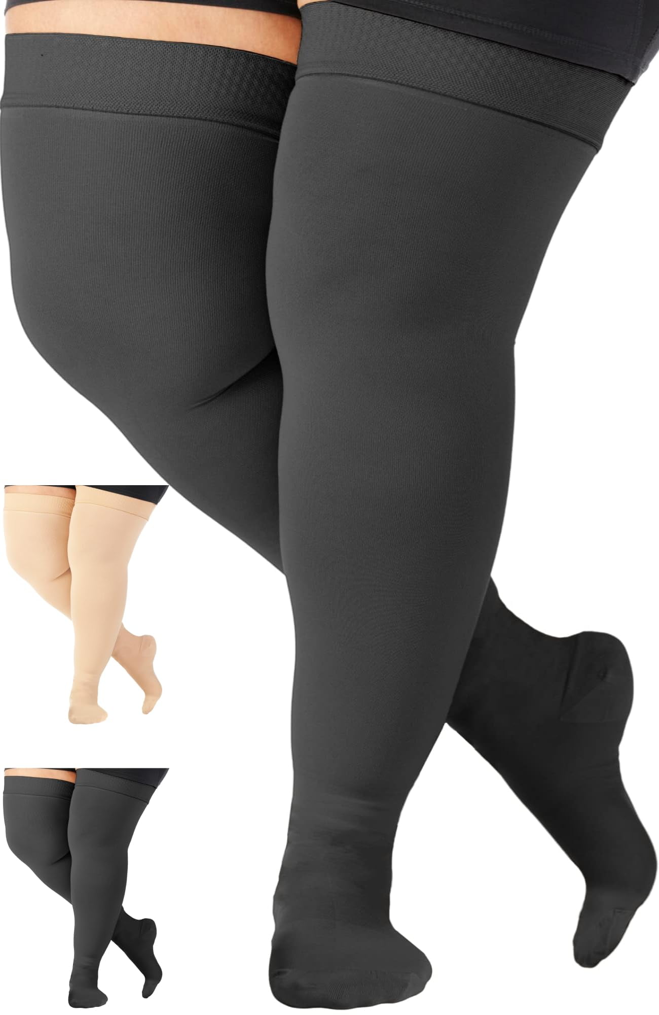Medical Plus Size Support Stockings - Extra Large Unisex Opaque ...