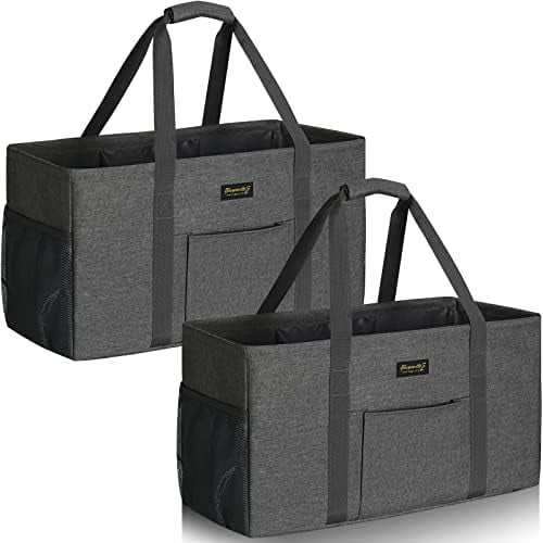 Extra Large Utility Tote Bag 2 Pack - Stand Up Utility Tote with Metal ...
