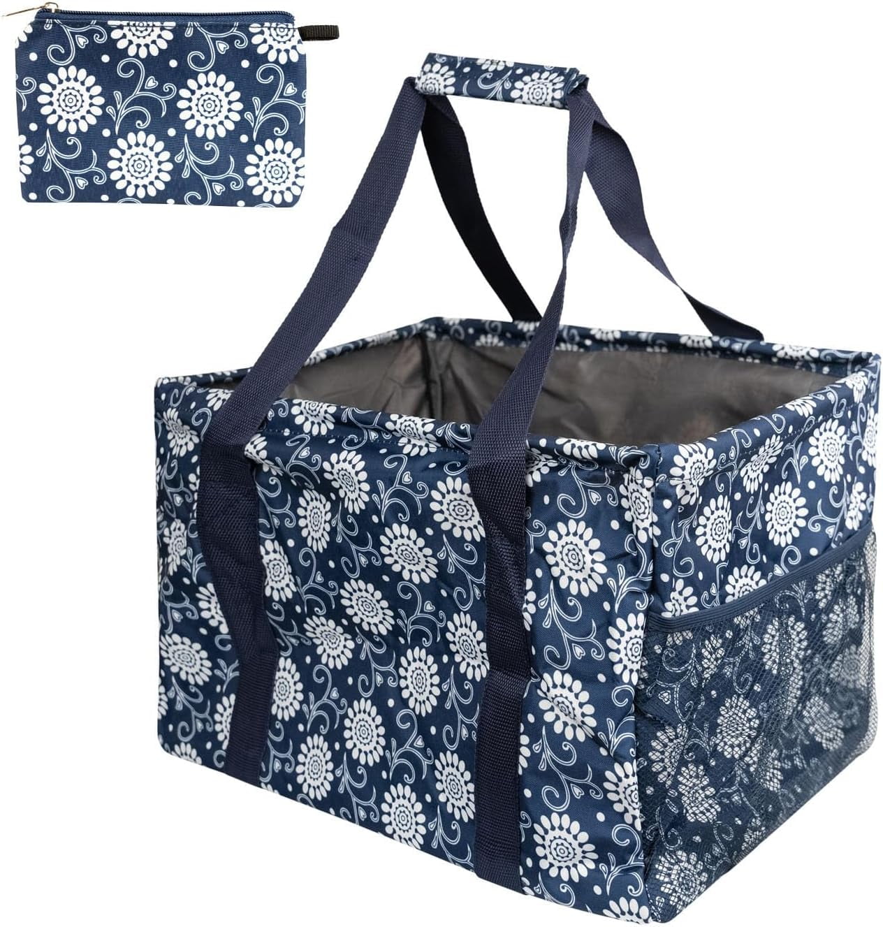 Extra Large Utility Tote Bag - Collapsible Tote with Wire Frame for ...