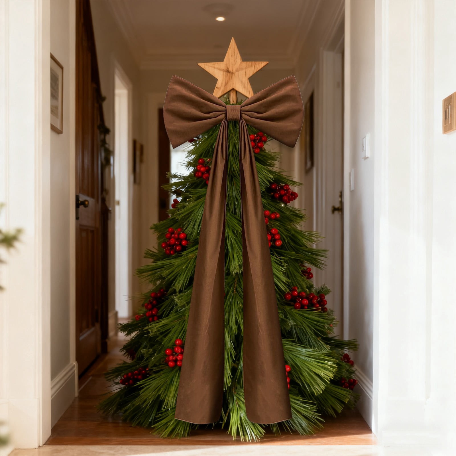 Extra Large Velvet Bow 70 Inches, Giant Christmas Tree Topper with 5 ...