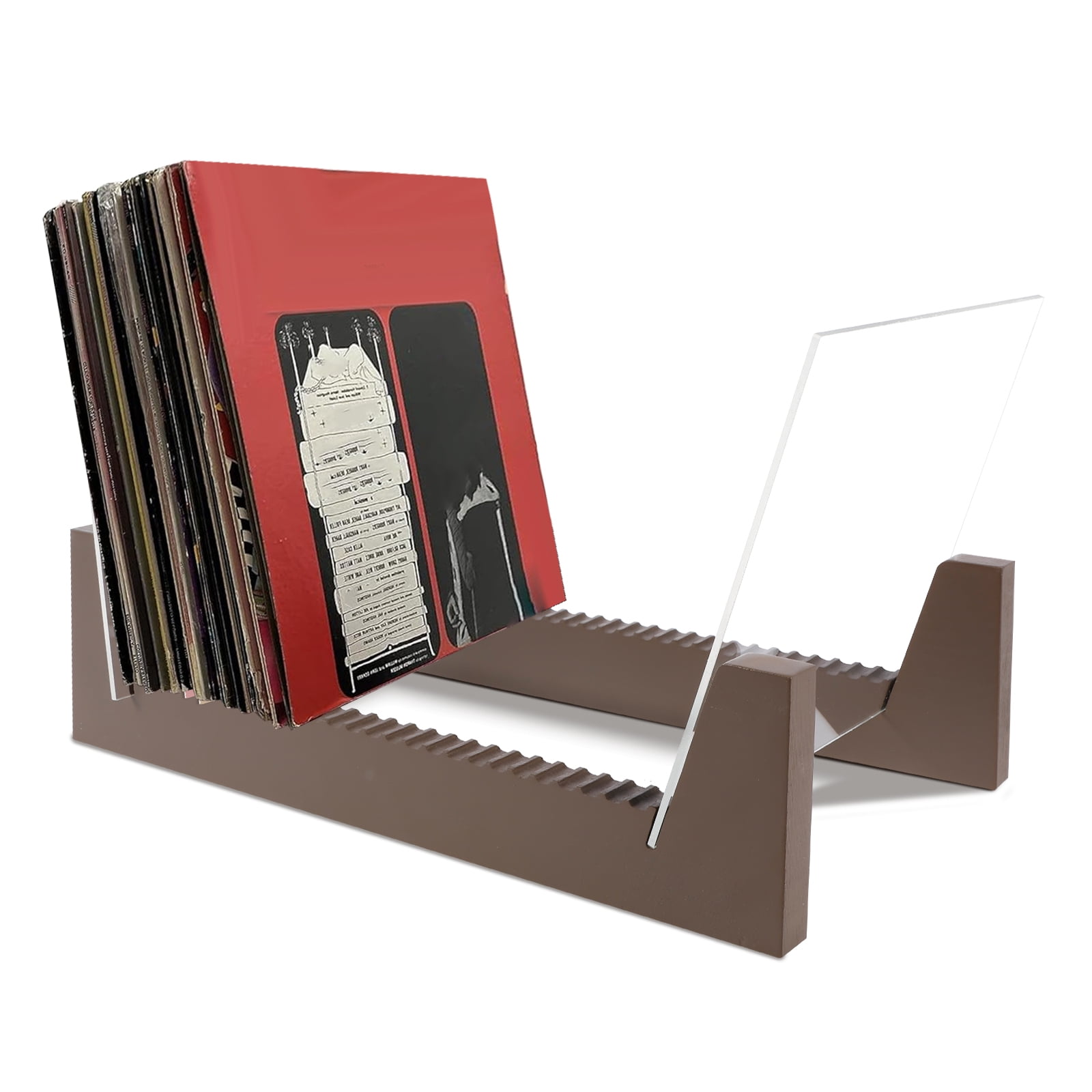 Extra-Large Vinyl Record Storage Holder Modern Album Display Solid Wood ...