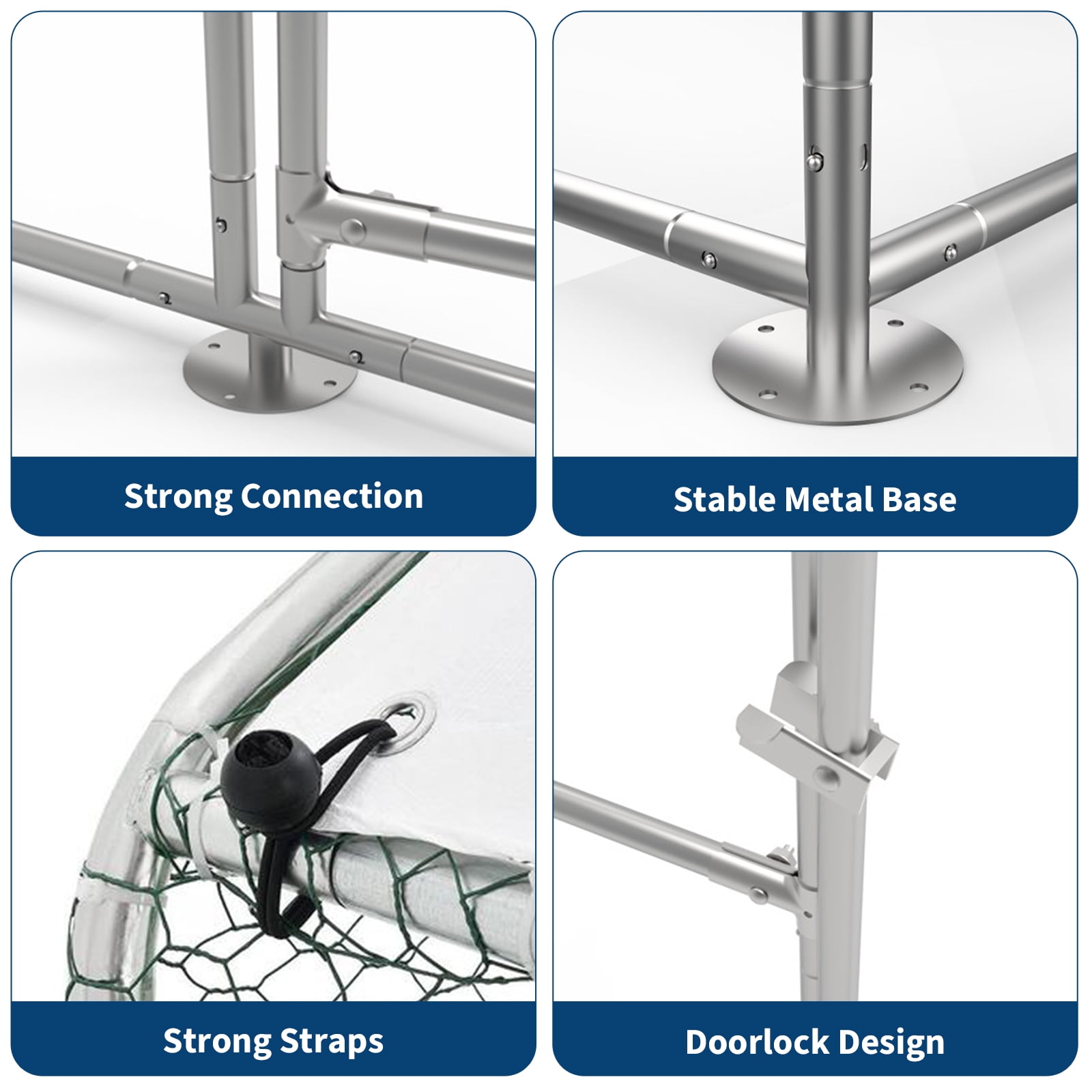 Extra Large Walk-In Chicken Coop, Heavy Duty Metal Poultry Cage w ...